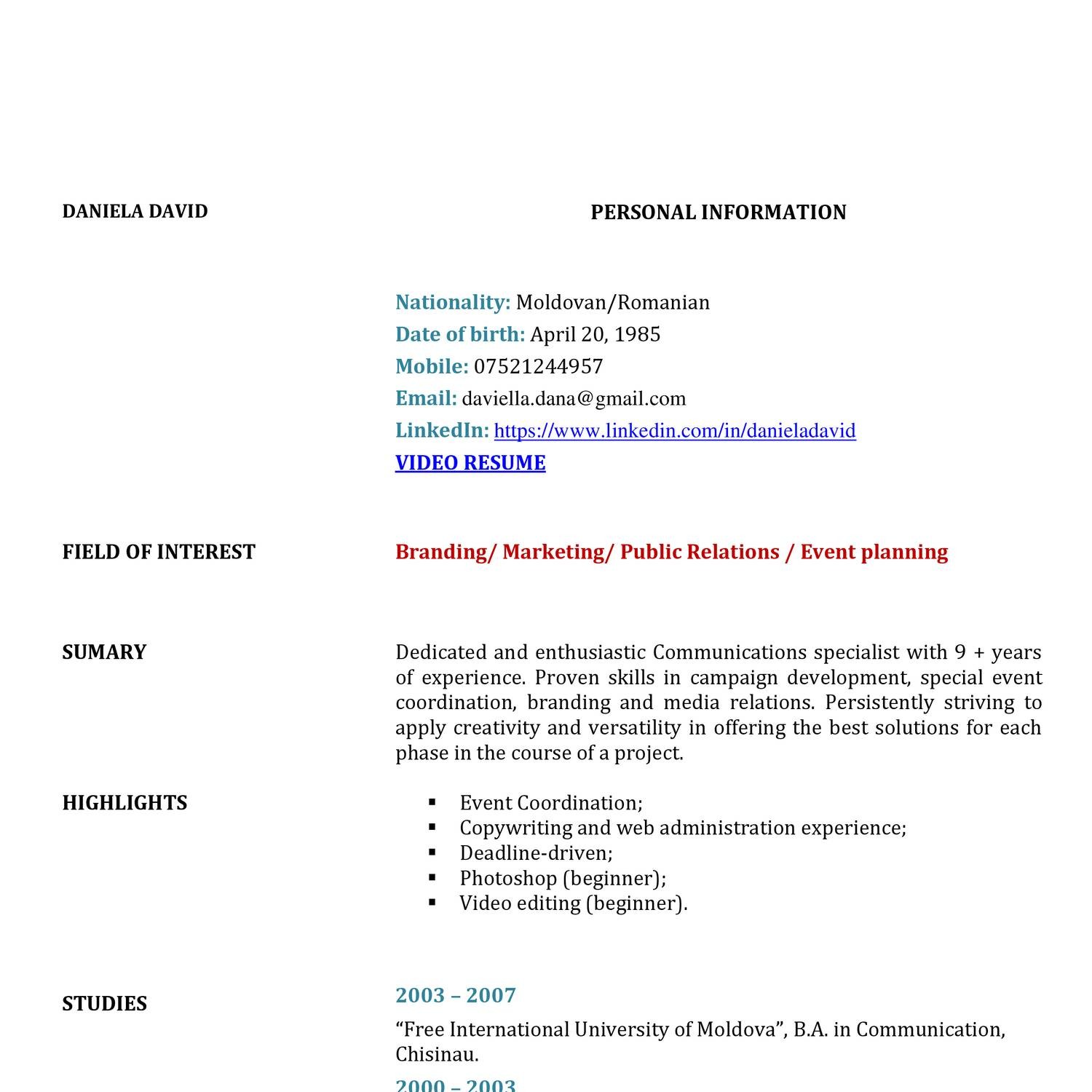 Daniela David CV.pdf | DocDroid