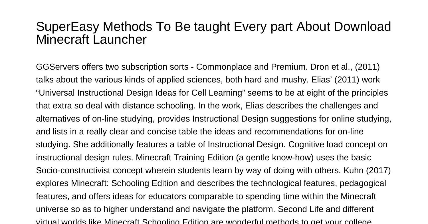 SuperEasy Ways To Study Everything About Download Minecraft ...