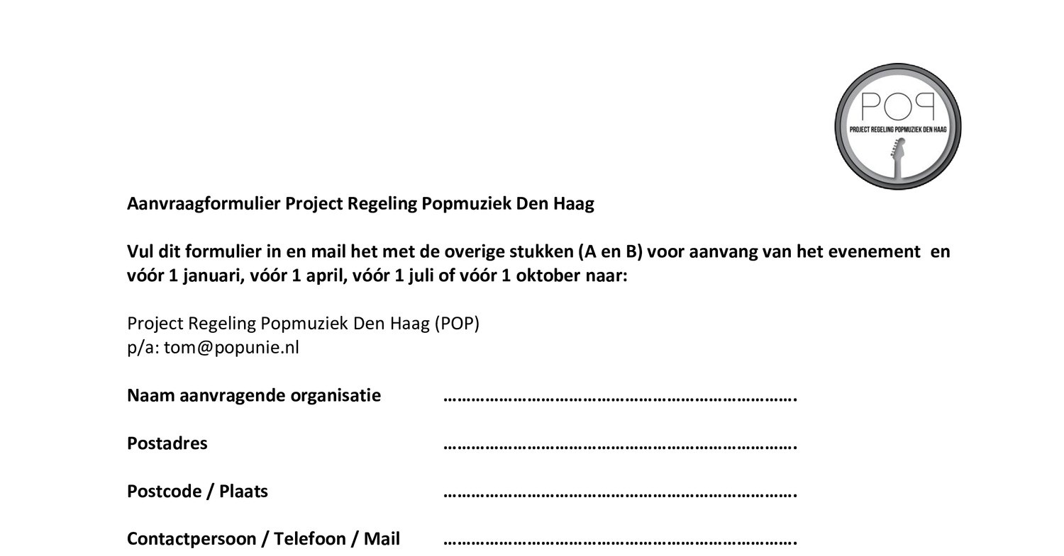 Aanvraagformulier-POP-Project-Regeling-Popmuziek-miv-2014.pdf | DocDroid