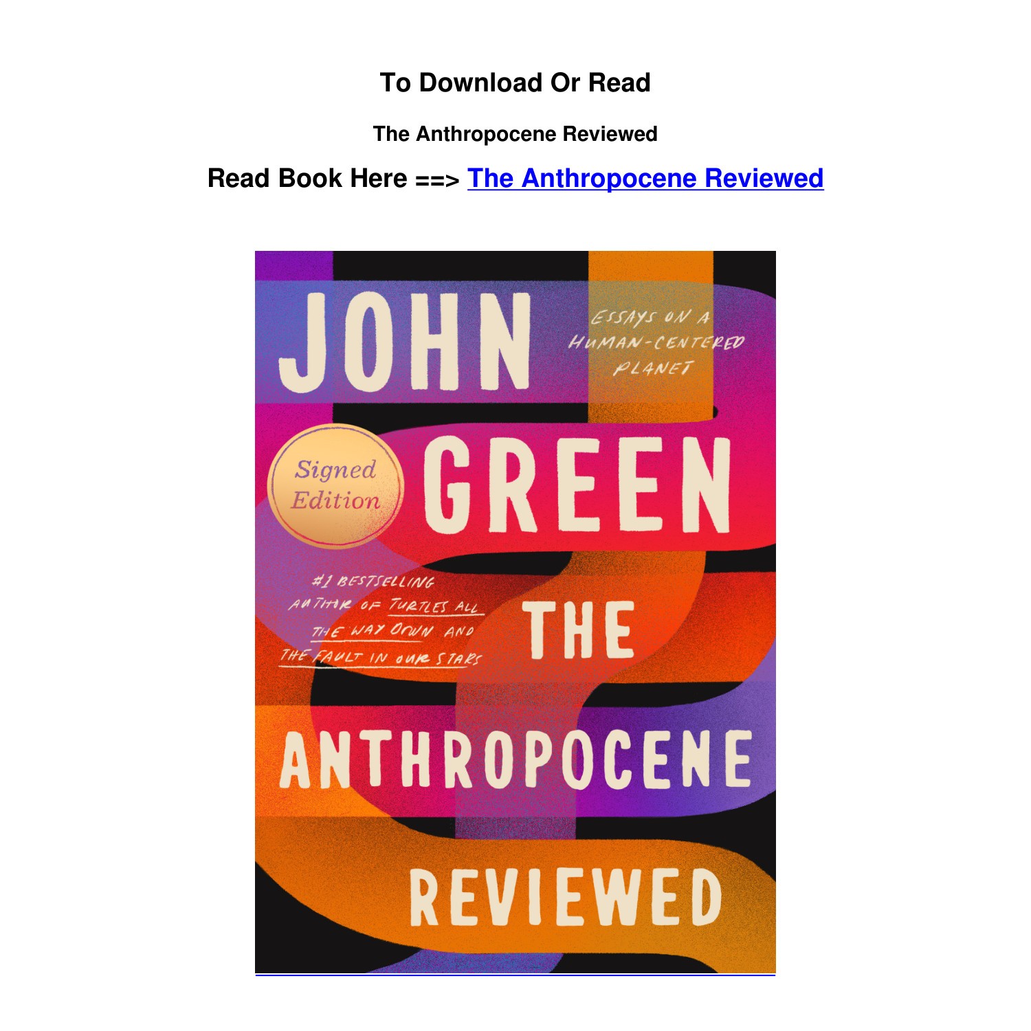 Pdf DOWNLOAD The Anthropocene Reviewed by John Green.pdf | DocDroid