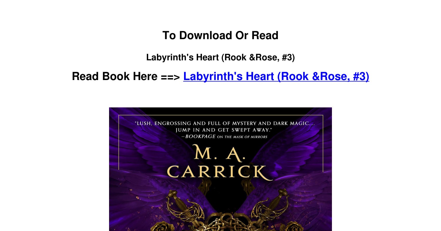 PDF Download Labyrinth s Heart Rook Rose 3 By M A Carrick.pdf | DocDroid
