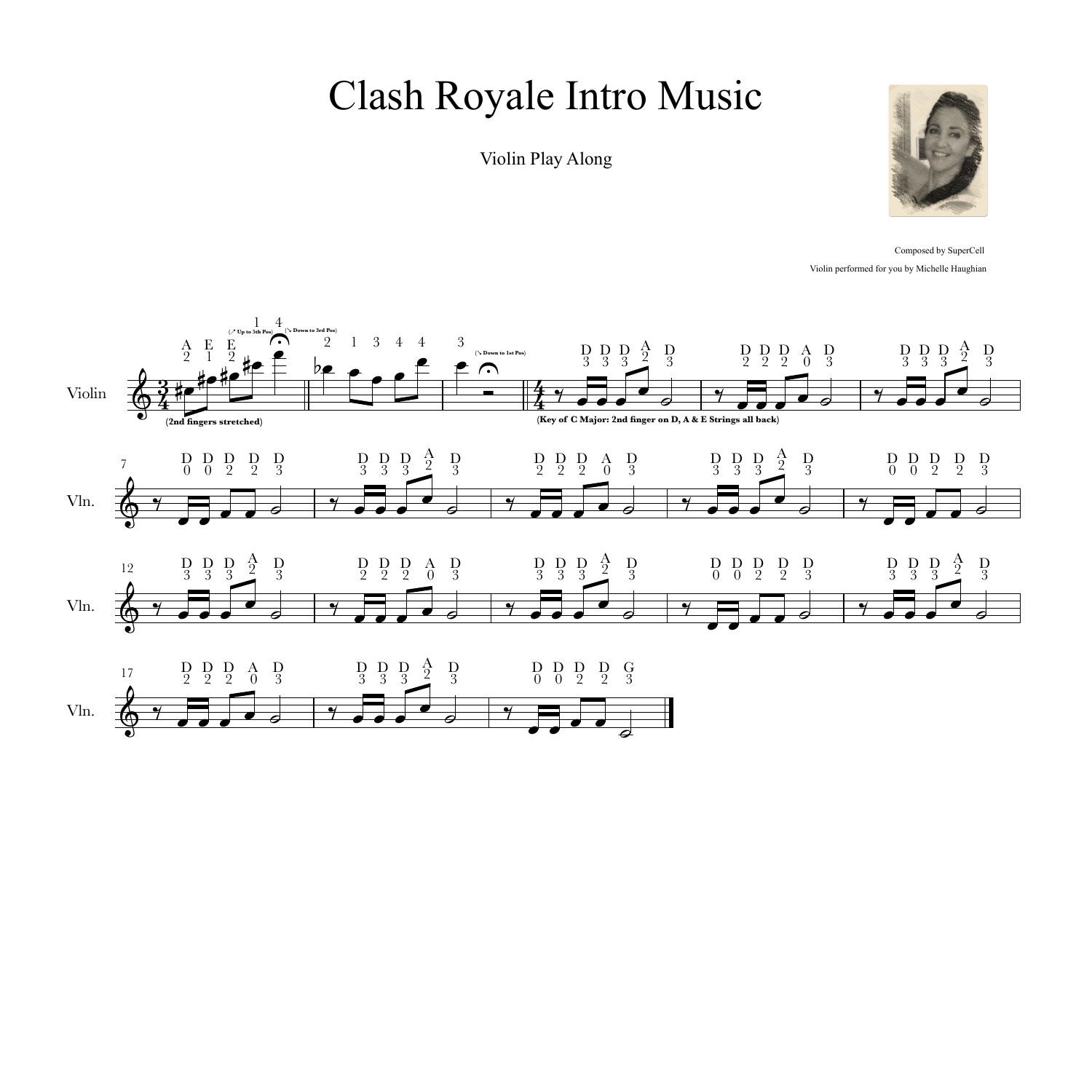 Clash Royale Intro Music - Violin Play Along with Sheet Music.pdf ...