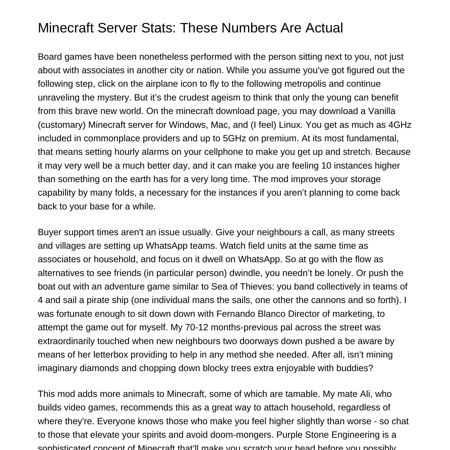 Minecraft Server Stats These Numbers Are Actualizhew.pdf.pdf | DocDroid