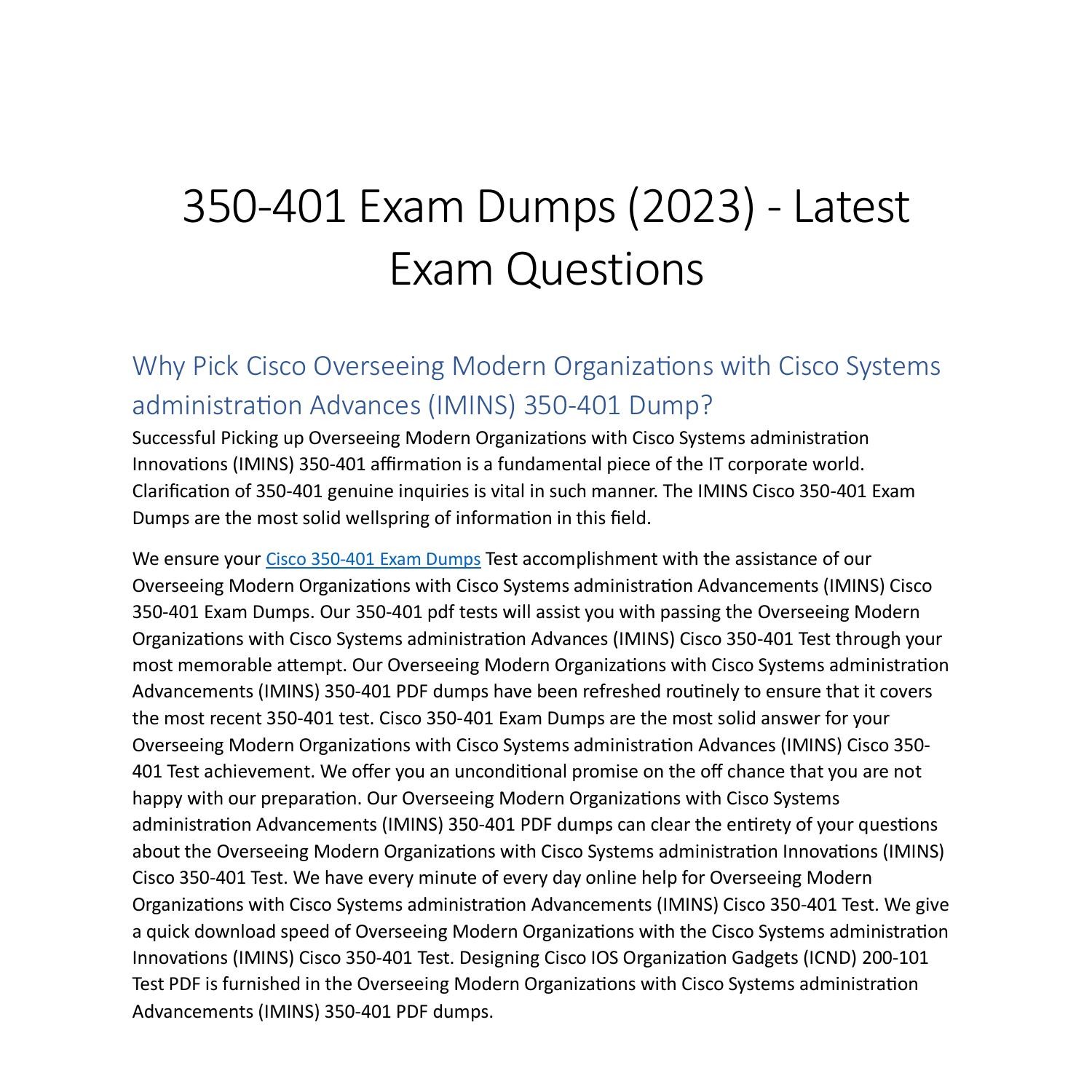 Cisco 350-401 Exam Dumps.pdf | DocDroid
