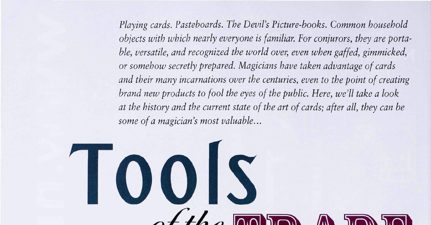 Playing Cards Article From Magic Pdf Docdroid