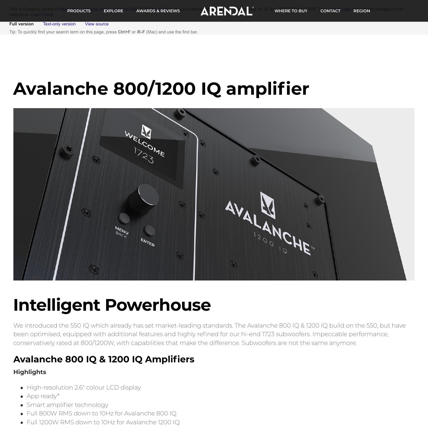Avalanche 800_1200 IQ amplifier - arendalsound.com.pdf | DocDroid