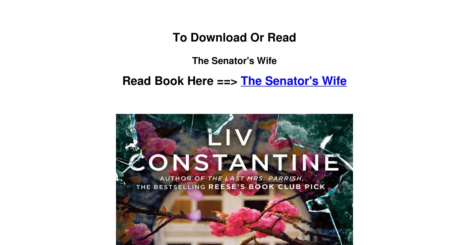 epub DOWNLOAD The Senator s Wife by Liv Constantine.pdf | DocDroid