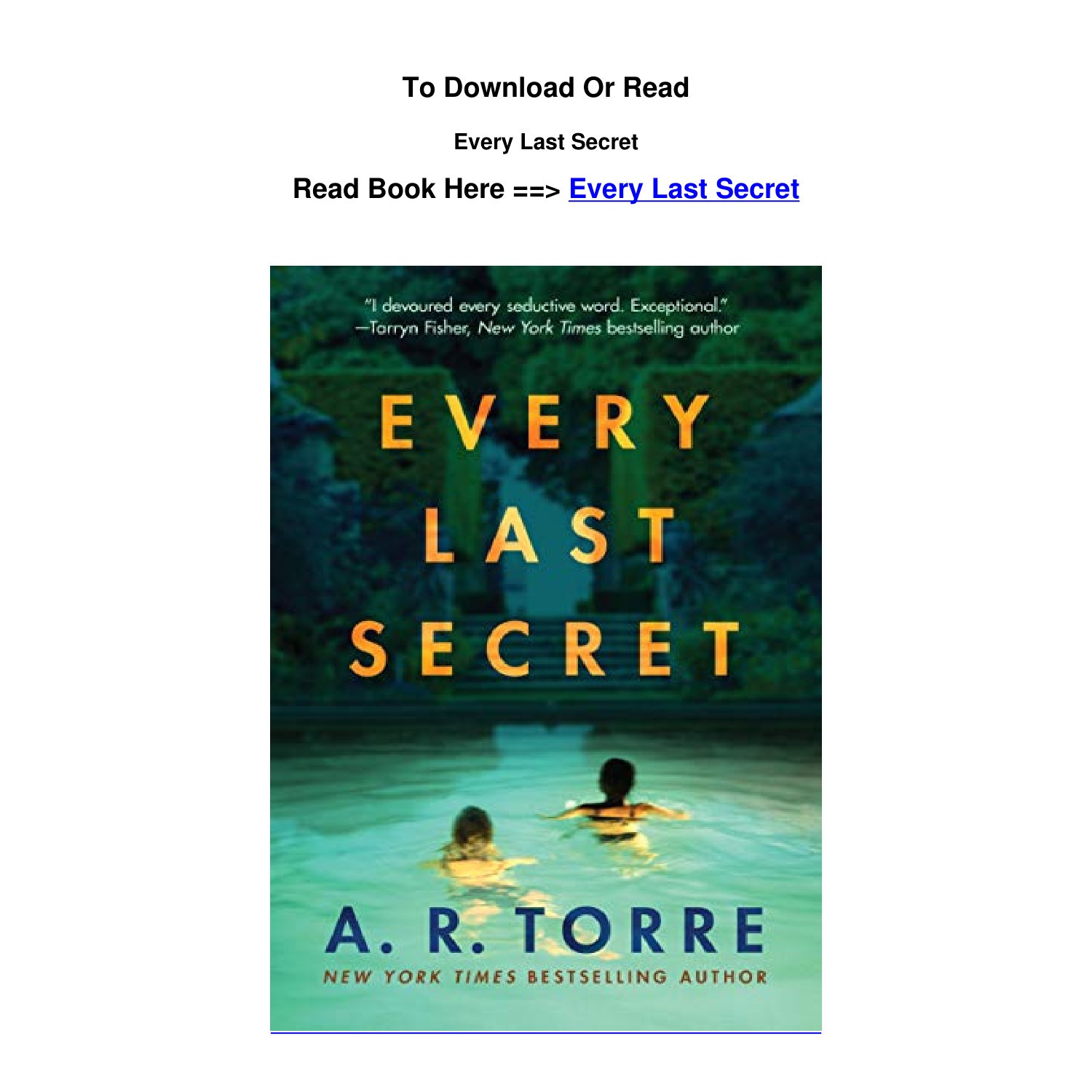 Pdf Download Every Last Secret By A R Torre.pdf | DocDroid