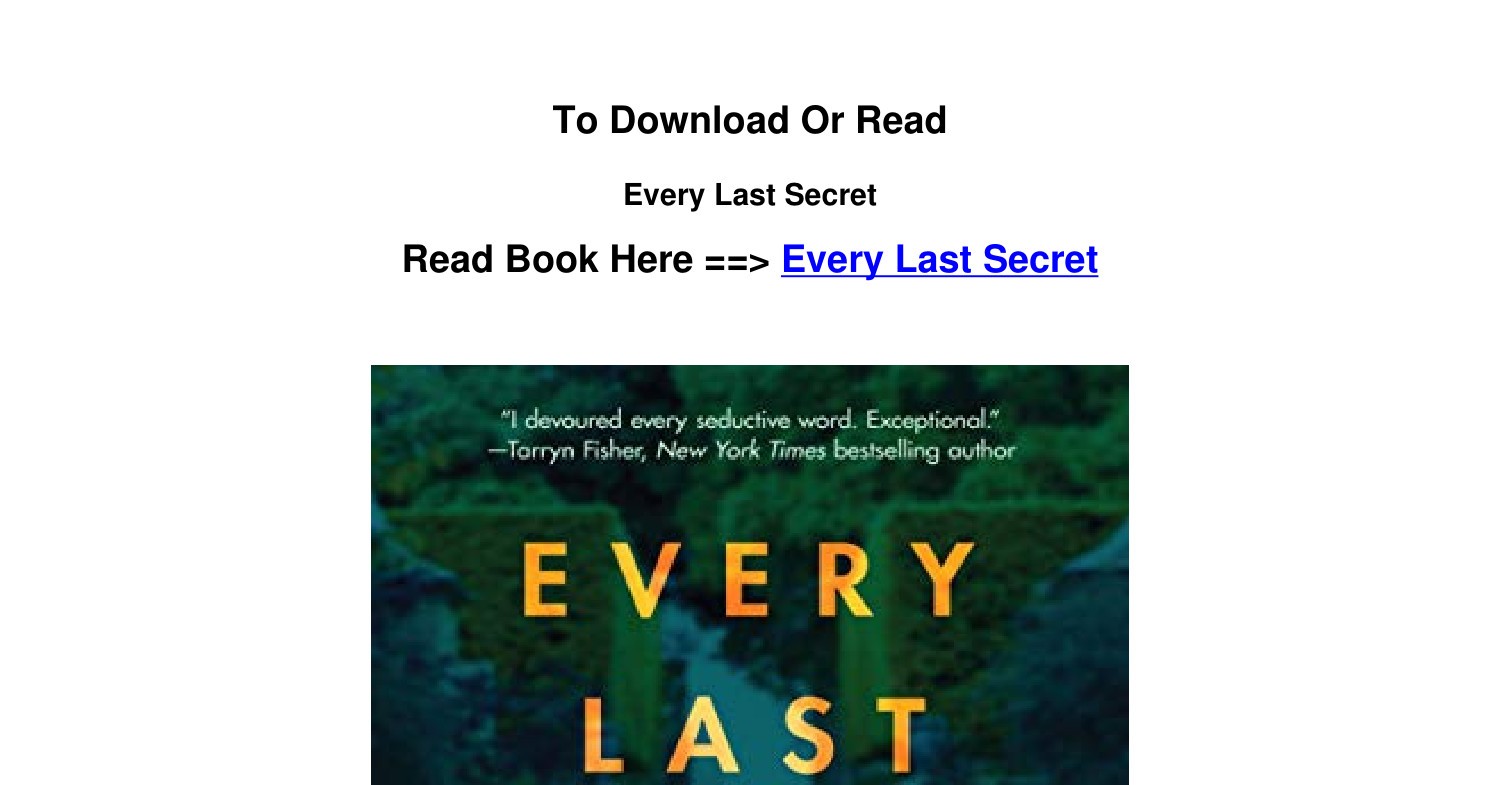 Pdf Download Every Last Secret By A R Torre.pdf | DocDroid