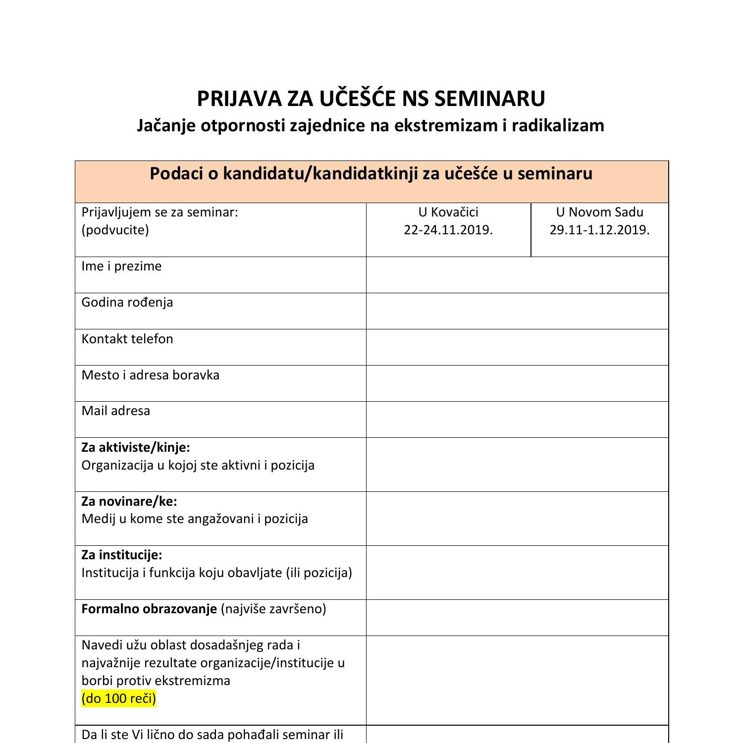 PRIJAVNI FORMULAR - SEMINARI U VOJVODINI.docx | DocDroid
