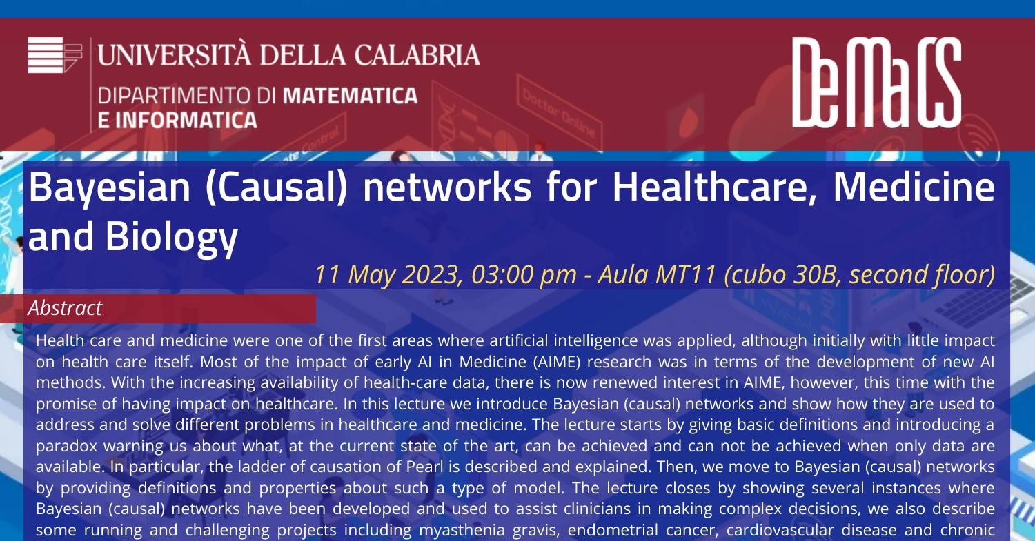 2023 -Bayesian (Causal) networks for Healthcare, Medicine and Biology ...