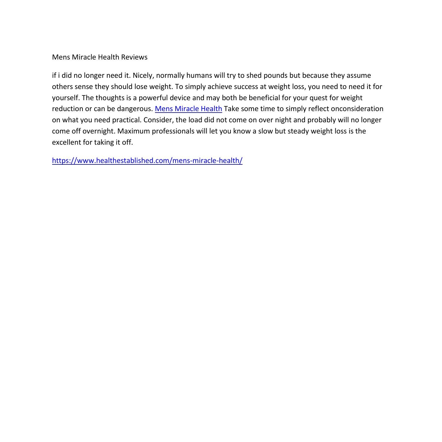 Mens Miracle Health Reviews.docx | DocDroid