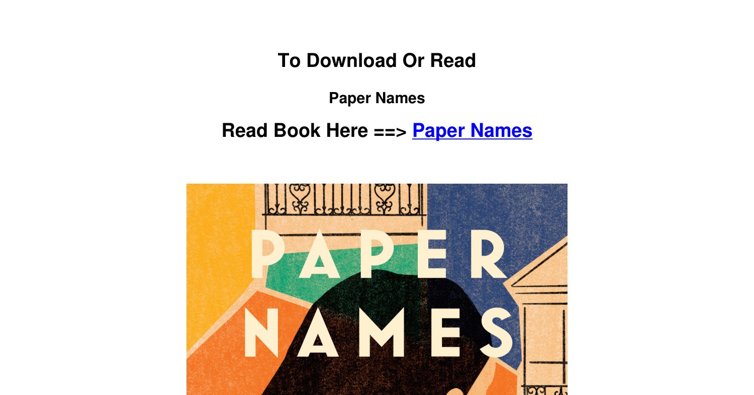 ePub download Paper Names By Susie Luo.pdf | DocDroid