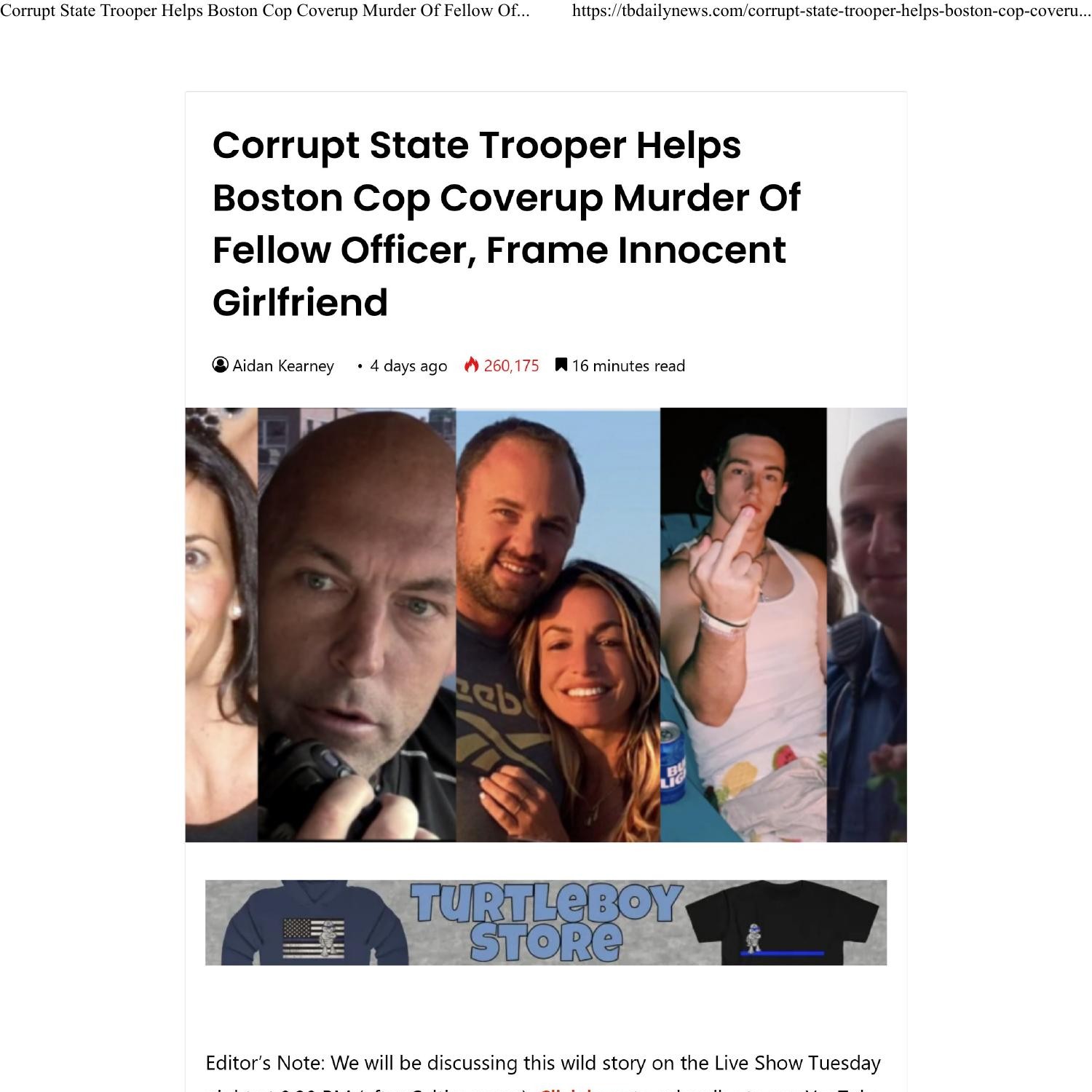 Corrupt State Trooper Helps Boston Cop Coverup Murder Of Fellow Officer, Frame Innocent ...
