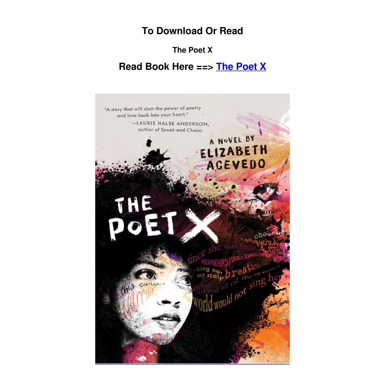Download pdf The Poet X By Elizabeth Acevedo.pdf | DocDroid