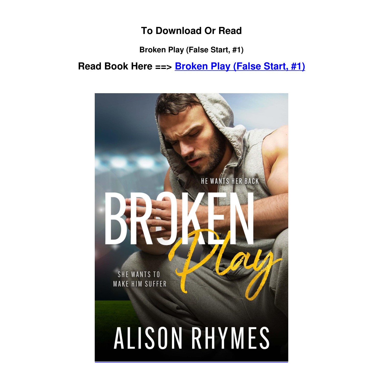 ePub Download Broken Play False Start 1 By Alison Rhymes.pdf | DocDroid