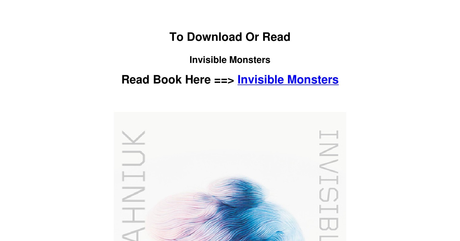 EPUB download Invisible Monsters By Chuck Palahniuk.pdf | DocDroid