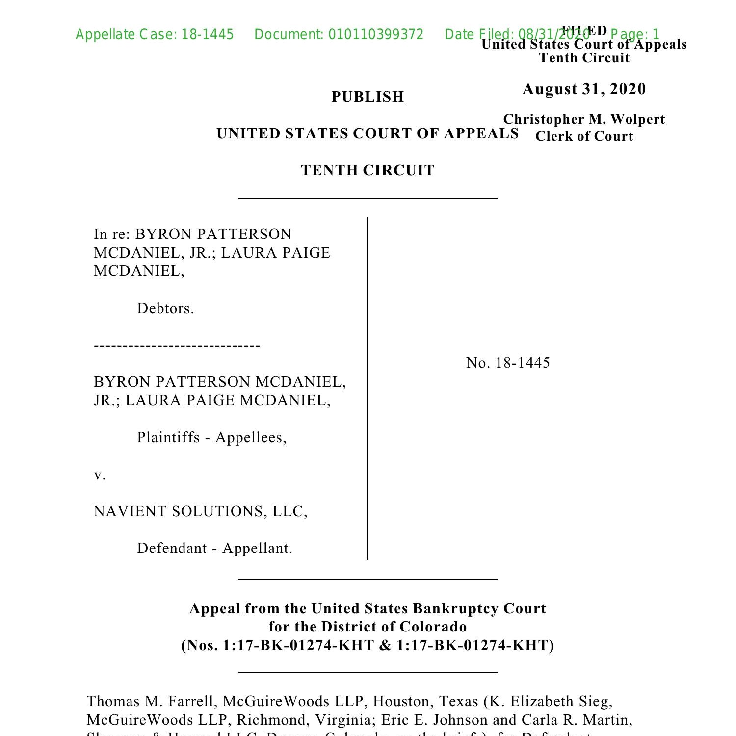 McDaniel v. Navient (10th Circuit Opinion).pdf | DocDroid