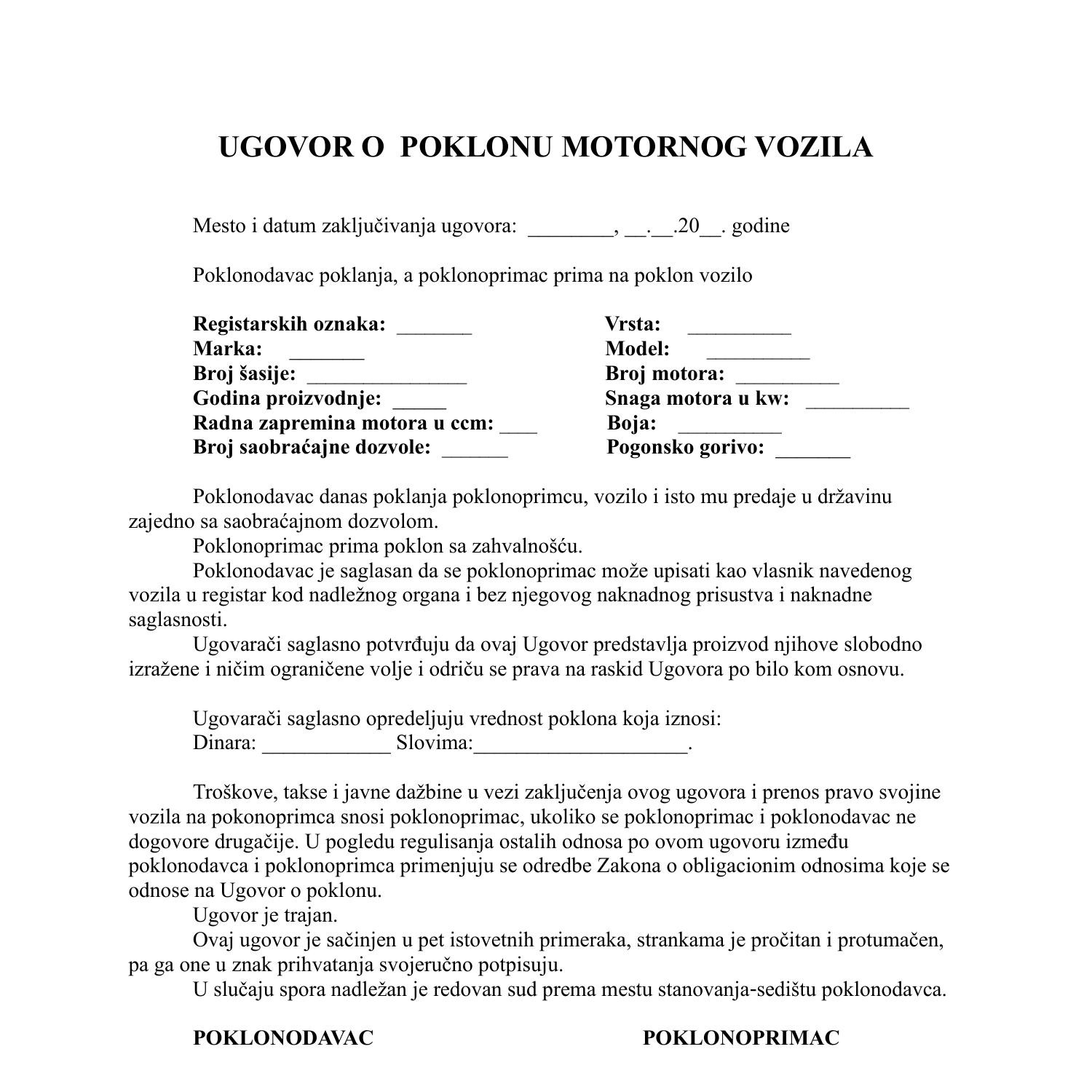 blanko ugovor o poklonu.docx | DocDroid