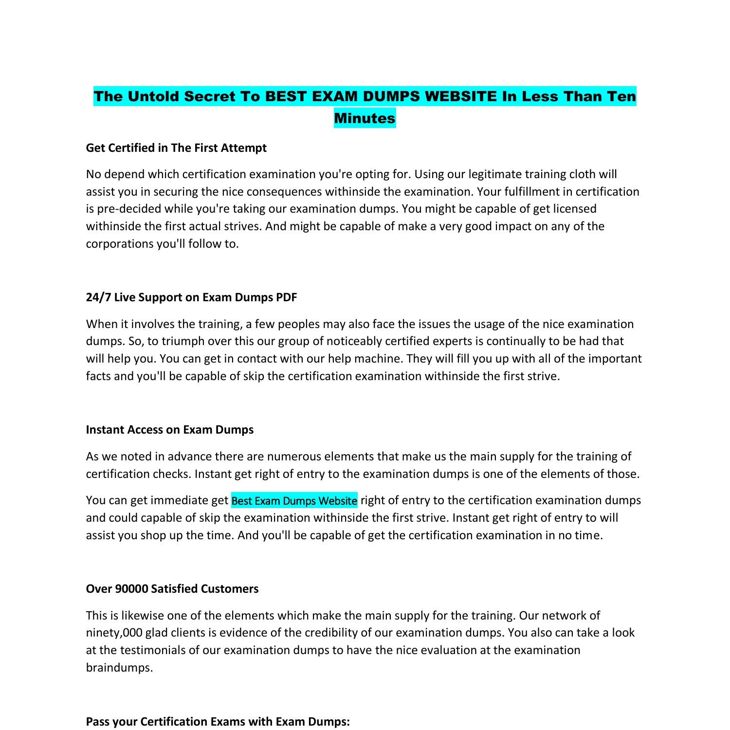 Best Exam Dumps Website.pdf | DocDroid