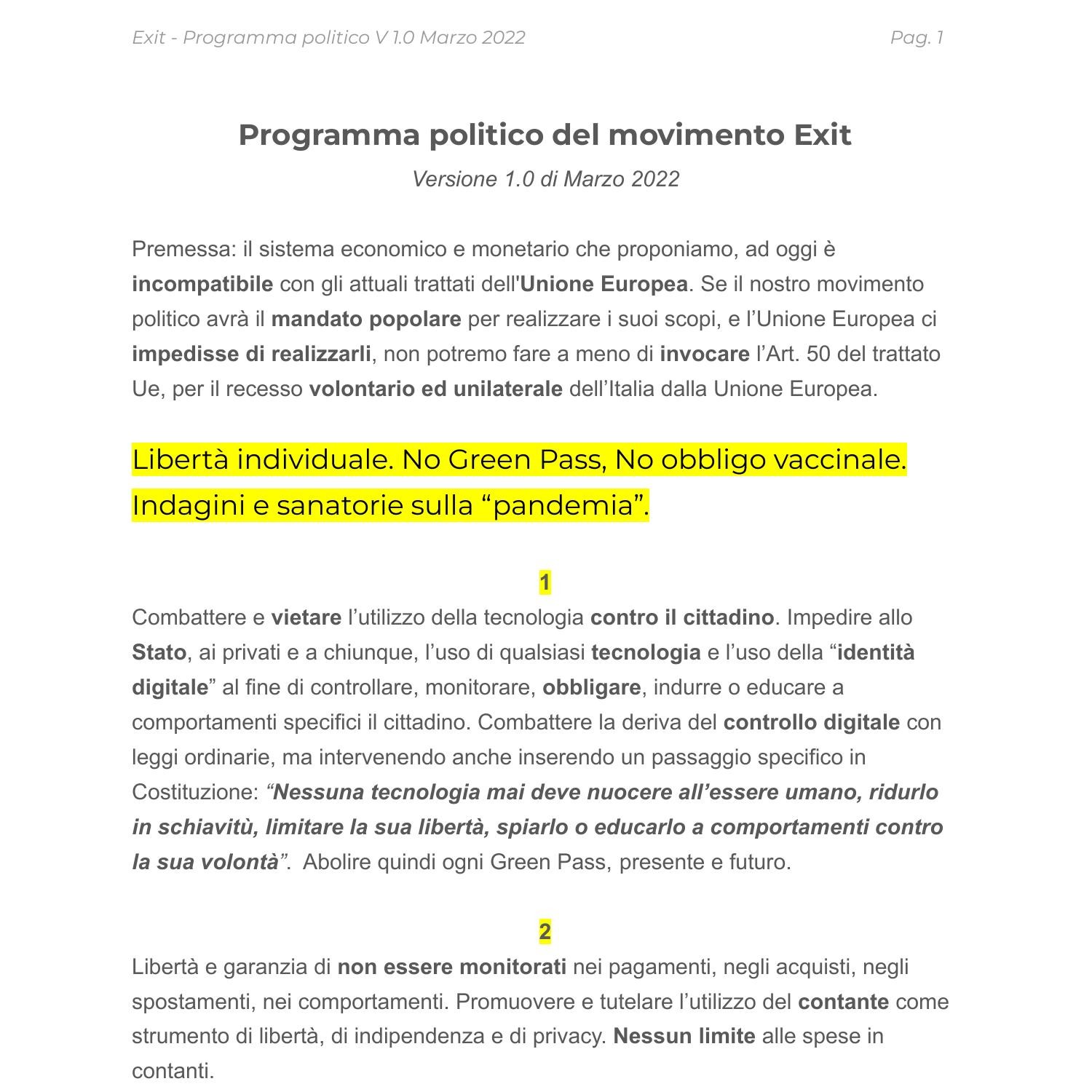 Exit - Programma politico.pdf | DocDroid