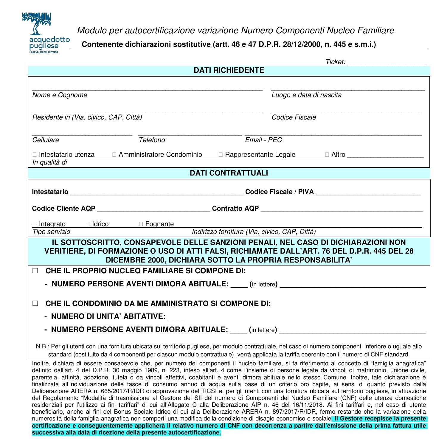 Modulo CNF V2 - Autocertificazione numero componenti della famiglia.pdf ...