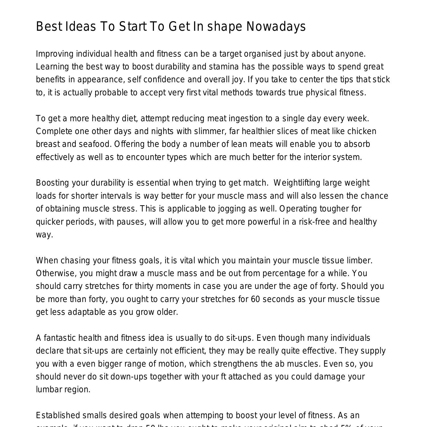 Best Ideas To Start To Get Fit Todaywkkzh.pdf.pdf | DocDroid