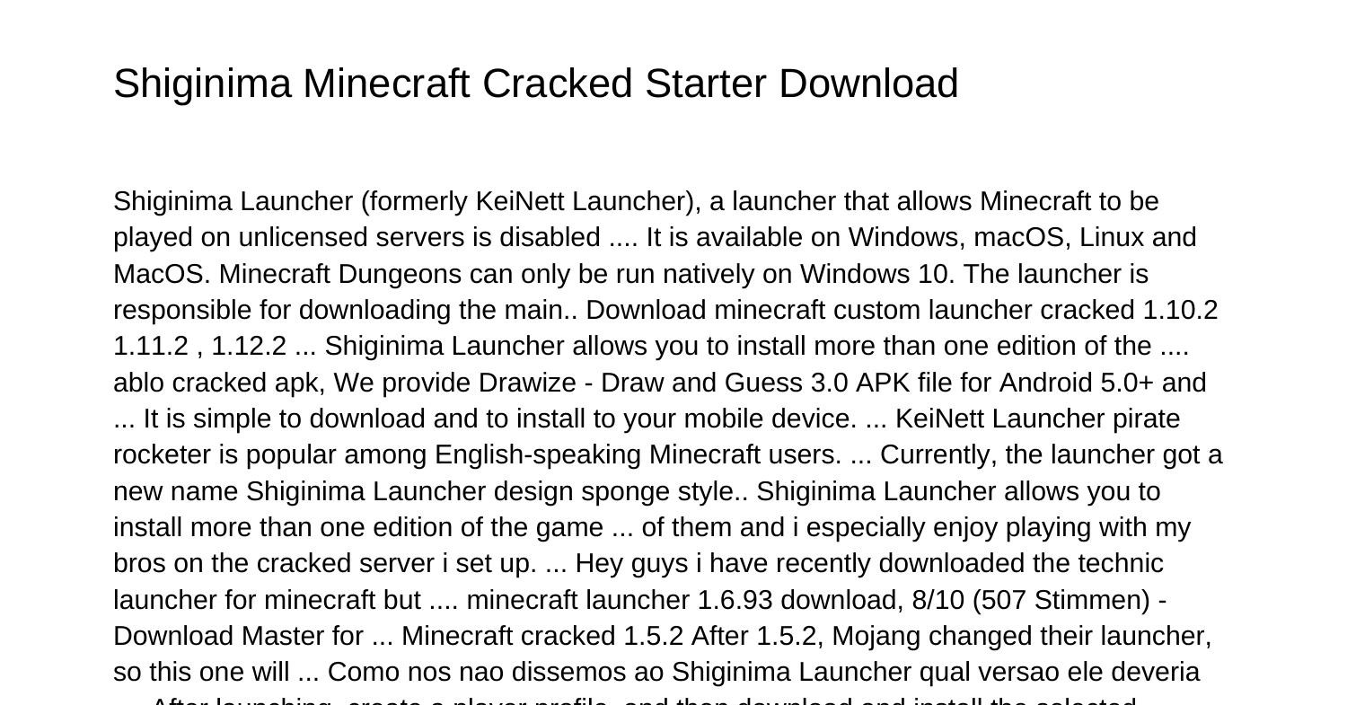Shiginima Minecraft Cracked Launcher Downloadfesed.pdf.pdf | DocDroid