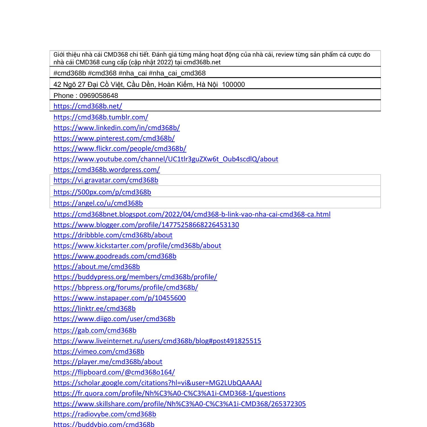 Giới thiệu nhà cái CMD368 chi tiết.docx | DocDroid