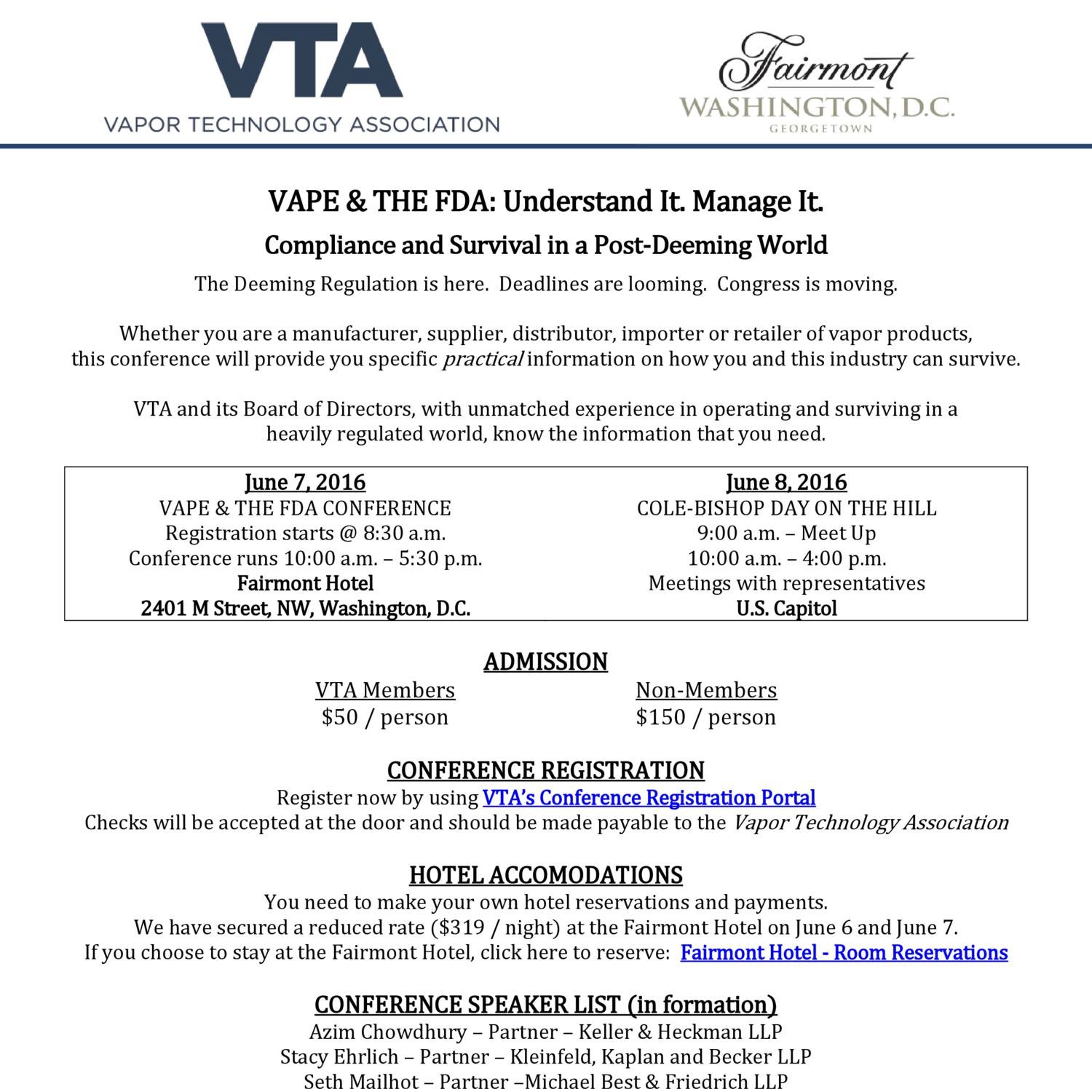Vape & The FDA - VTA Conference Registration Details.pdf | DocDroid