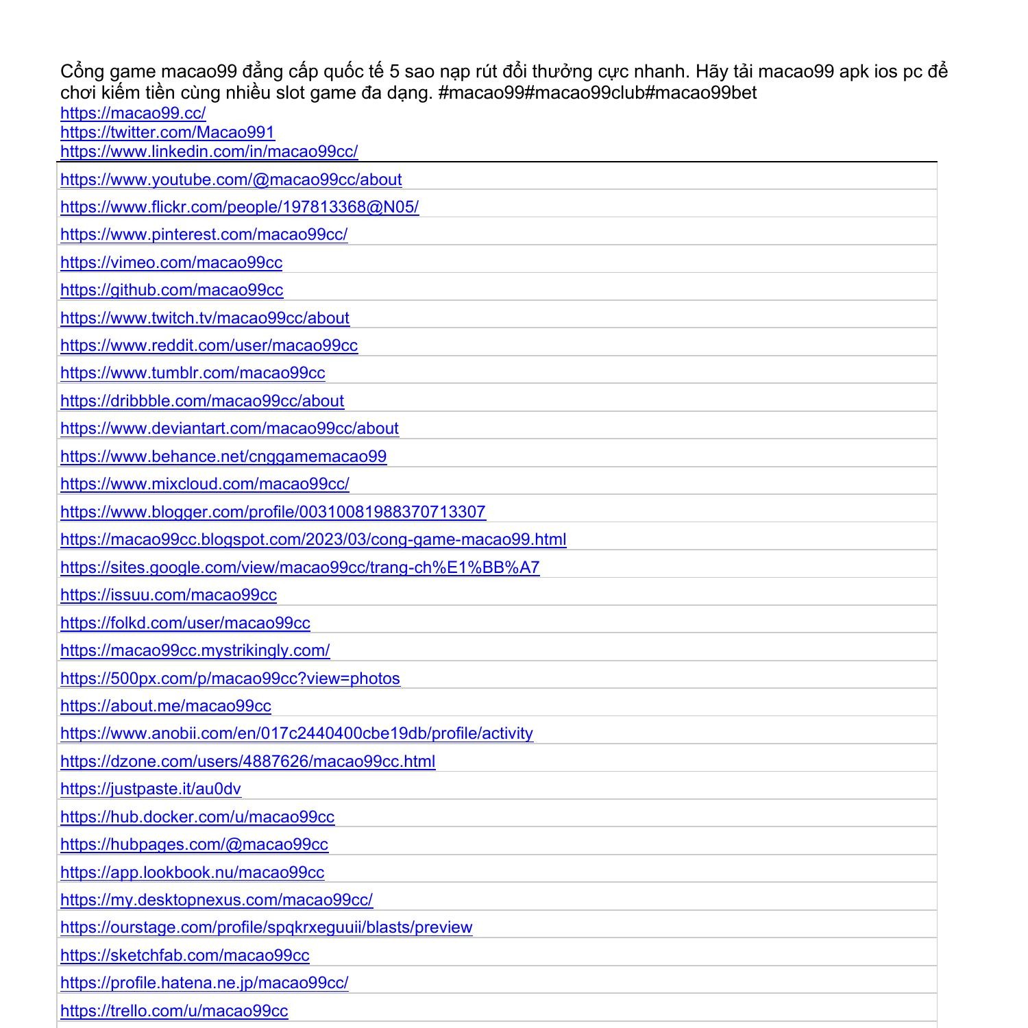 Cổng game Macao99.docx | DocDroid