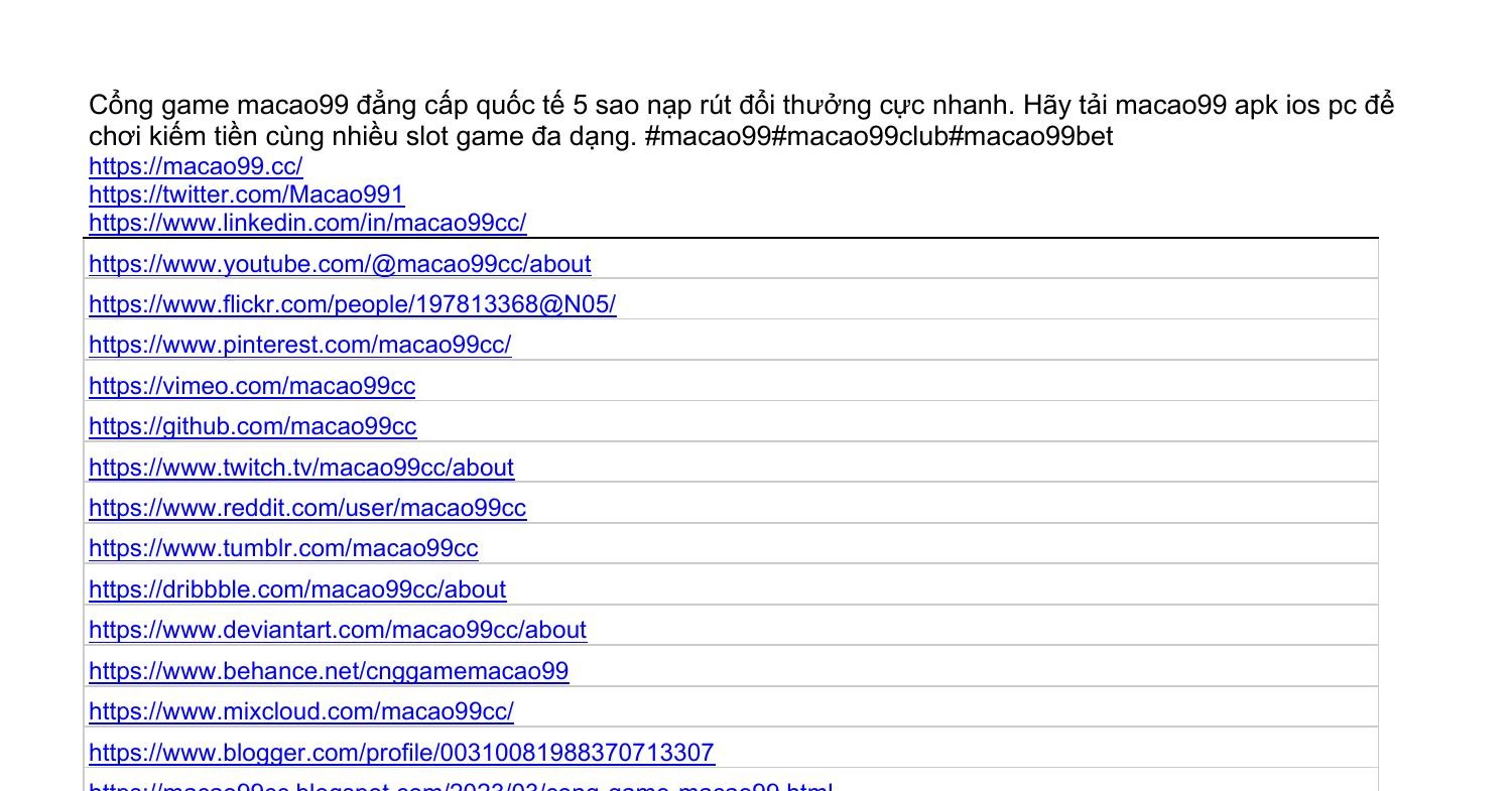 Cổng game Macao99.docx | DocDroid