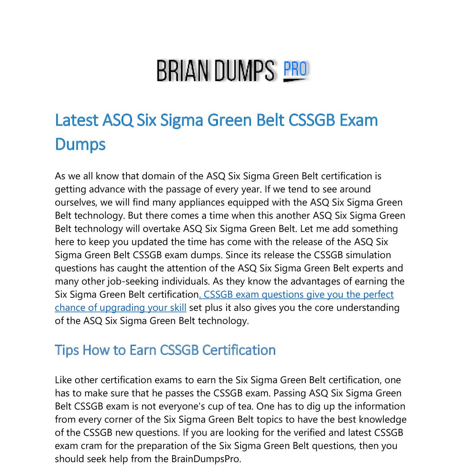 The Best CSSGB Exam Cram Ever - Pass Easily CSSGB Exam.pdf | DocDroid