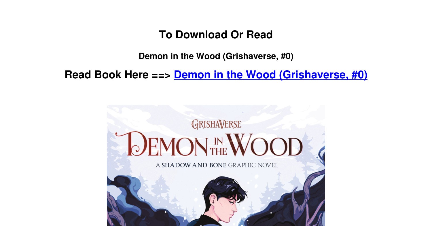 DOWNLOAD epub Demon in the Wood Grishaverse 0 by Leigh Bardugo.pdf | DocDroid