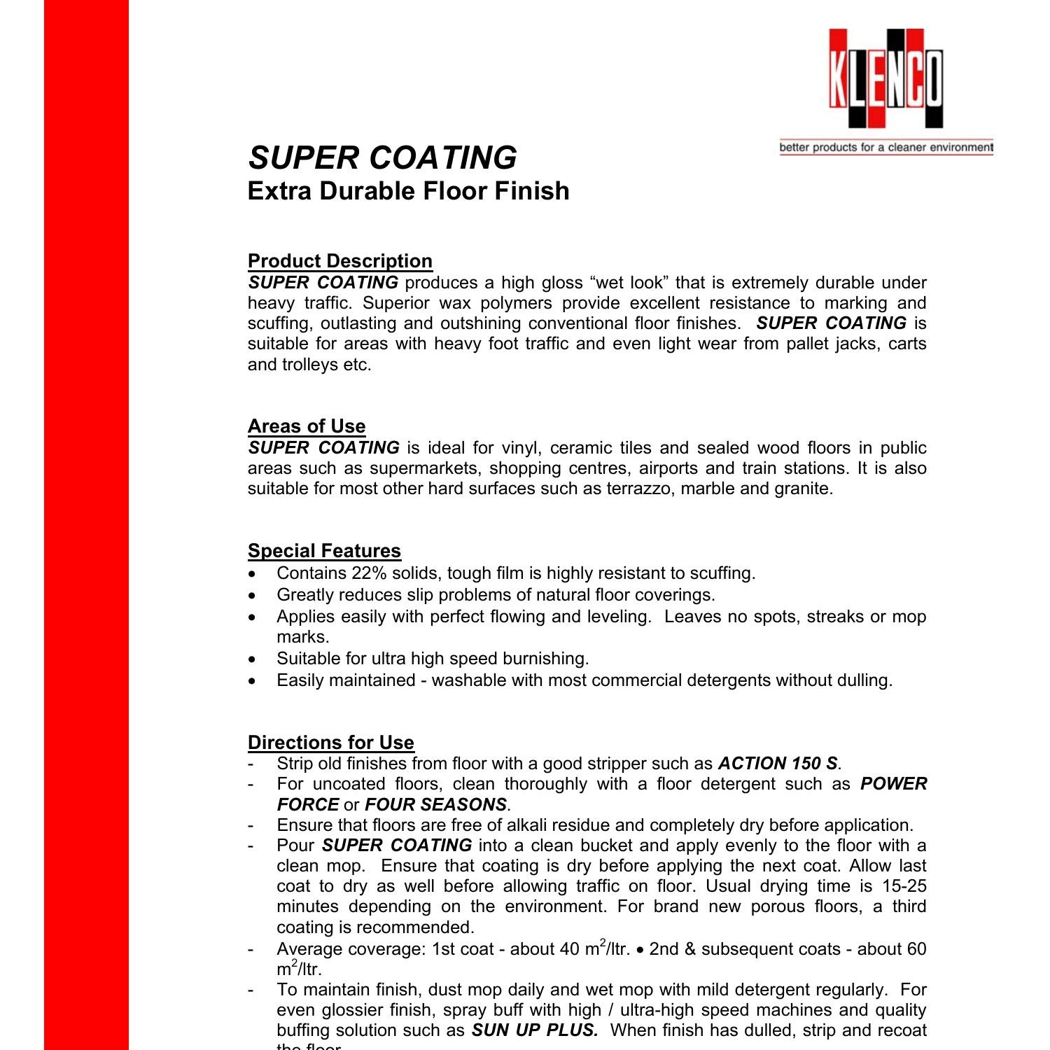 SUPER COATING - Extra Durable Floor Finish.pdf | DocDroid