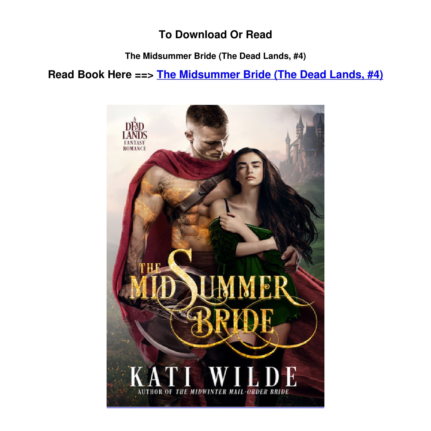 download pdf The Midsummer Bride The Dead Lands 4 By Kati Wilde.pdf | DocDroid
