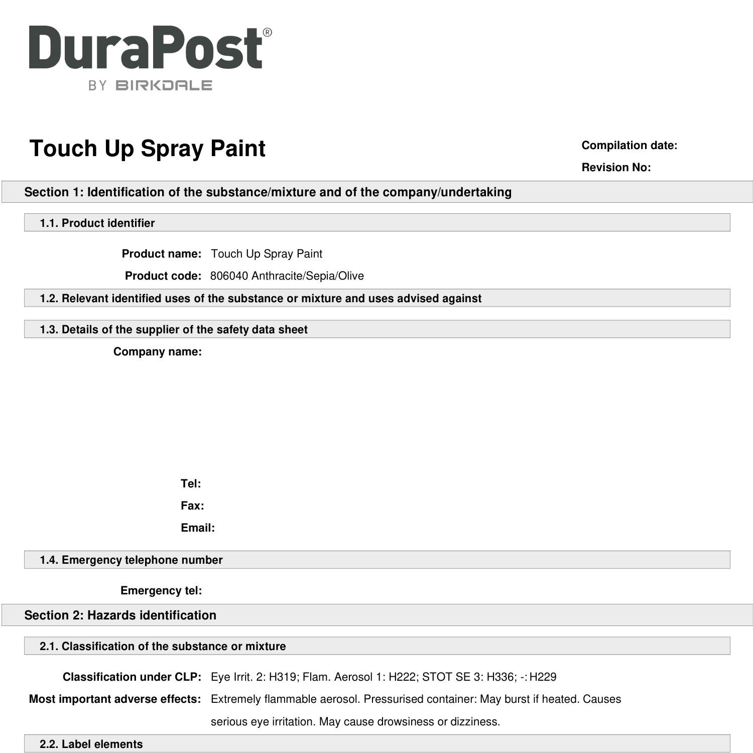 B806040A_DP+touch+up+spray+paint+KOSHH.pdf | DocDroid