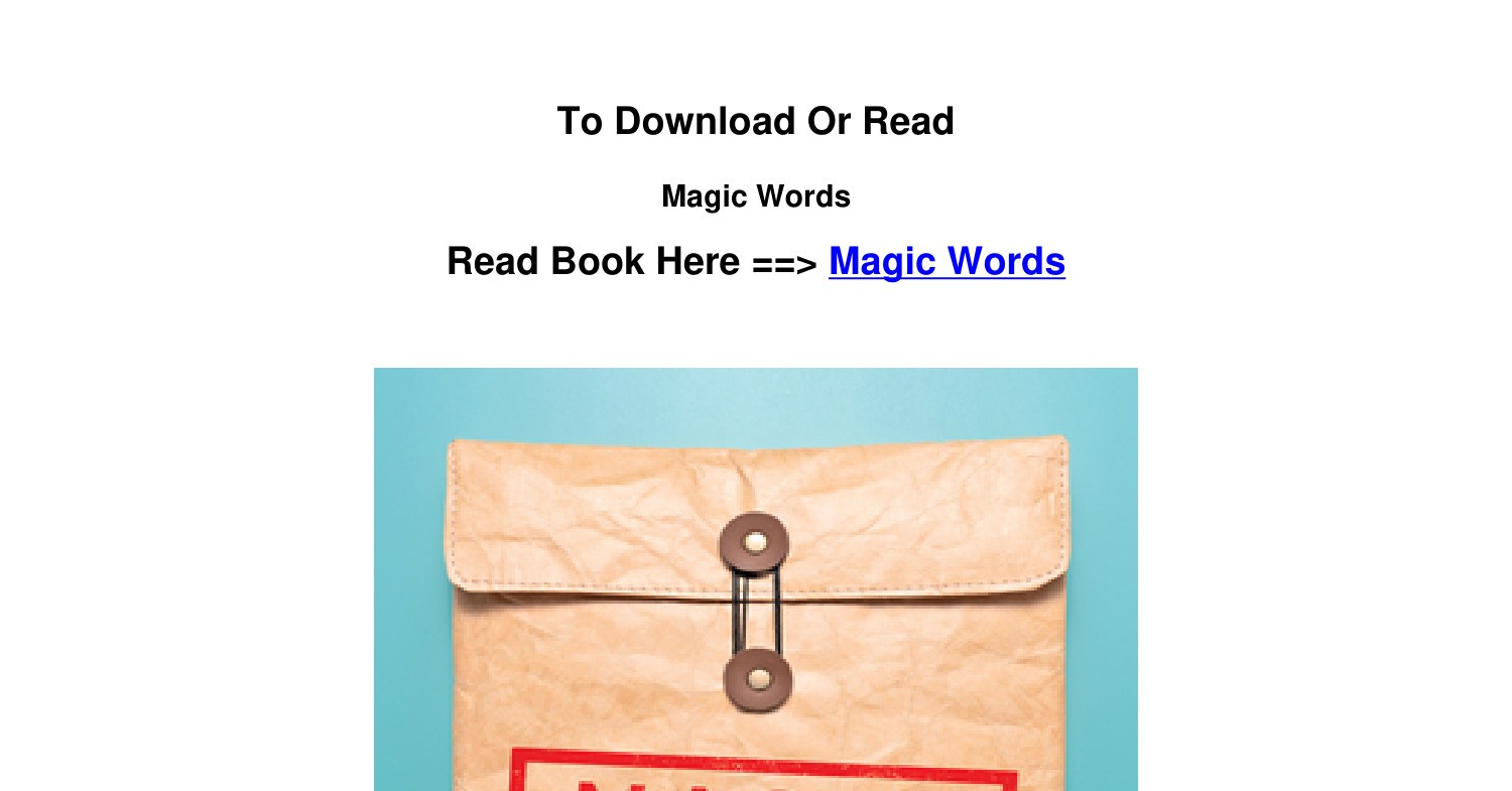 Pdf Download Magic Words By Jonah Berger.pdf | DocDroid