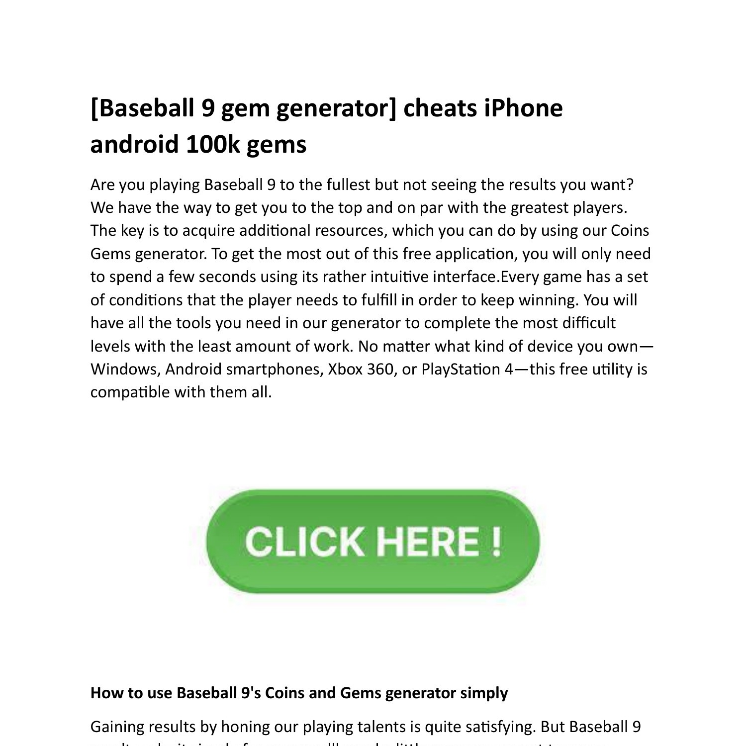 baseball-9-gem-generator-cheats-iphone-android-100k-gems.pdf | DocDroid