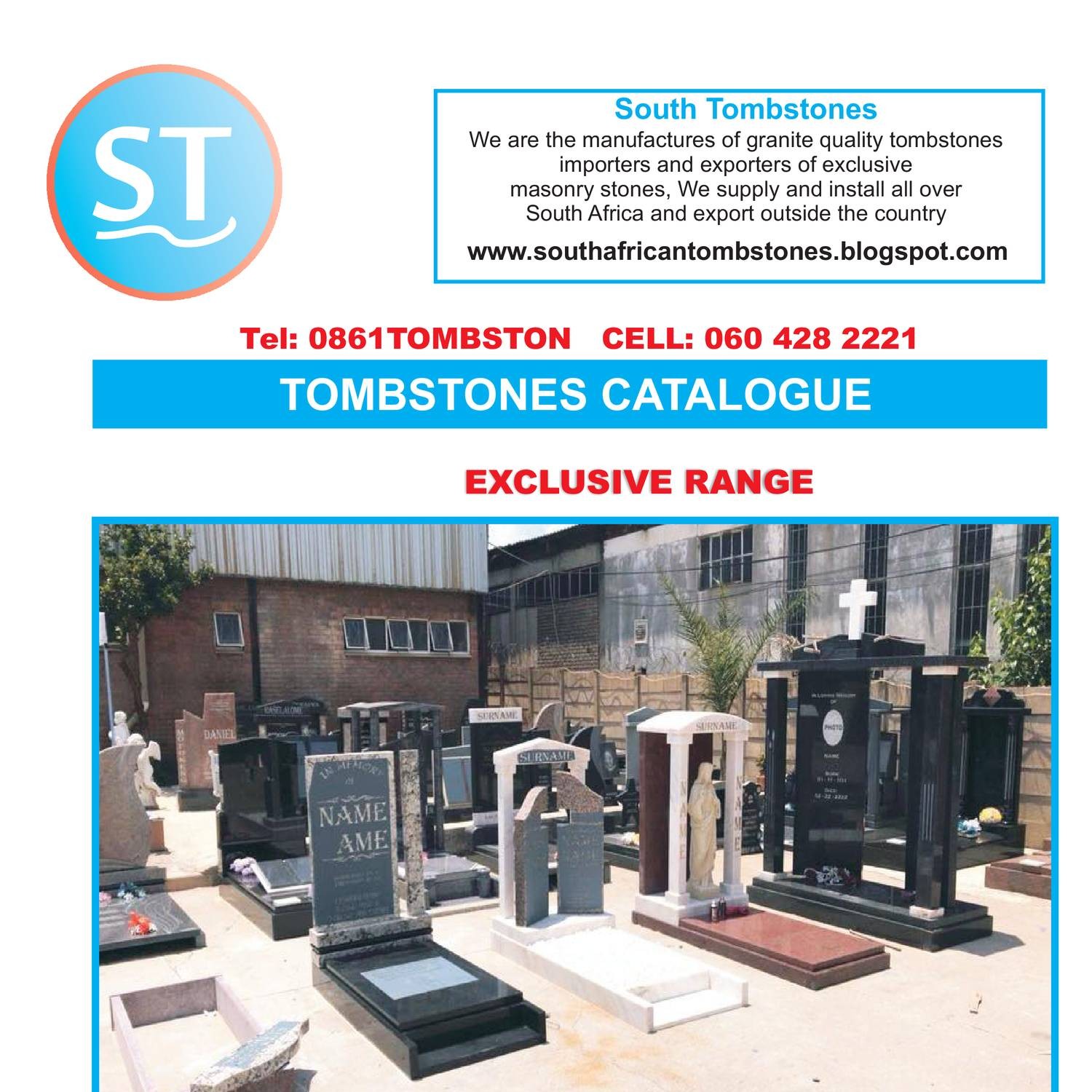 South Tombstones Exlusive Range - South African tombstones - Gauteng ...