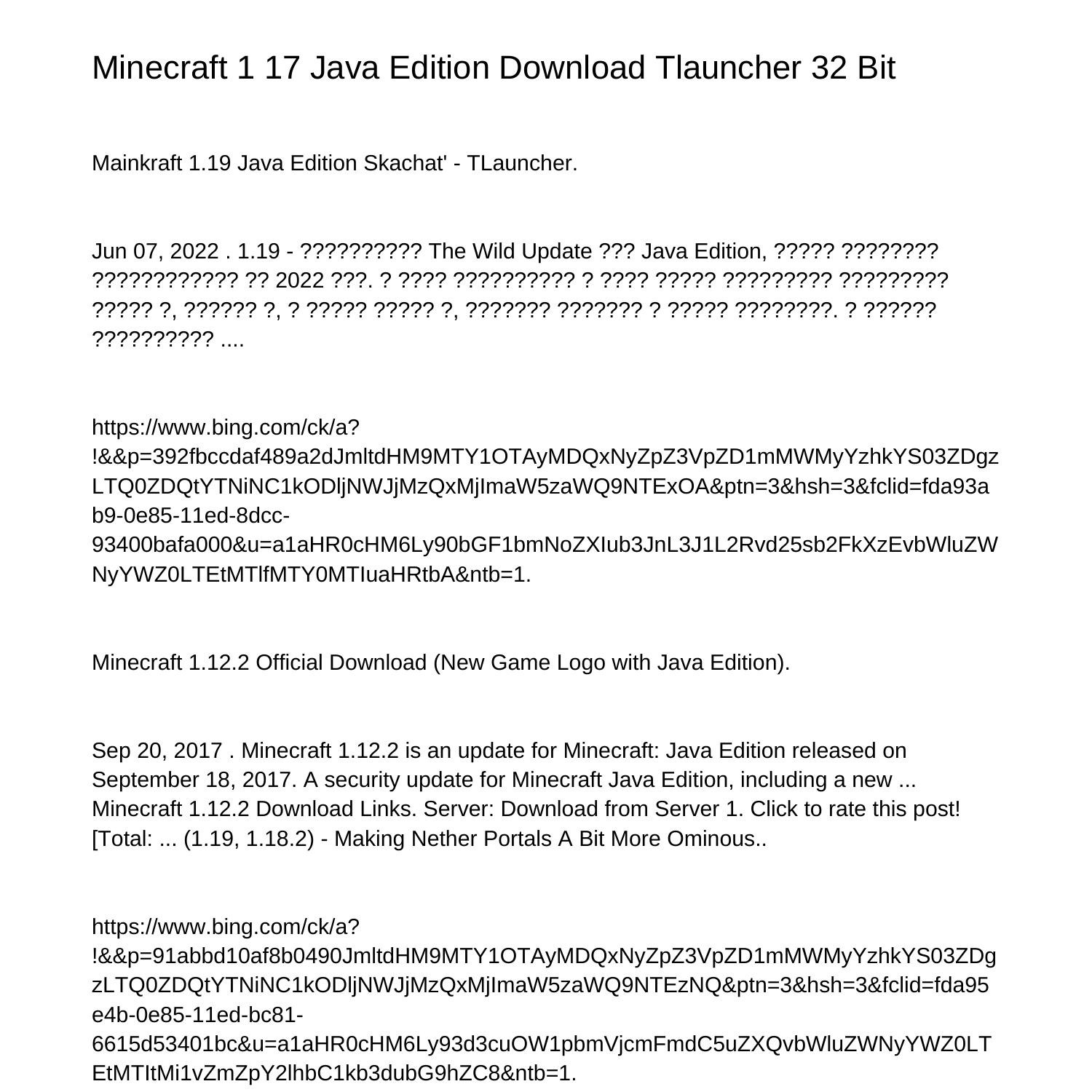 Minecraft 1 17 Java Edition Download Tlauncher 32 Bitzqyxs.pdf.pdf | DocDroid