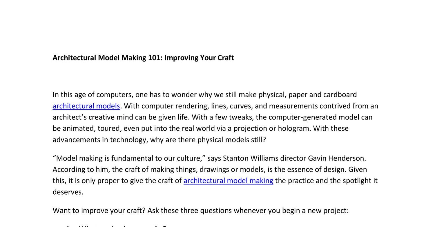 Architectural Model Making 101 Improving Your Craft.pdf | DocDroid