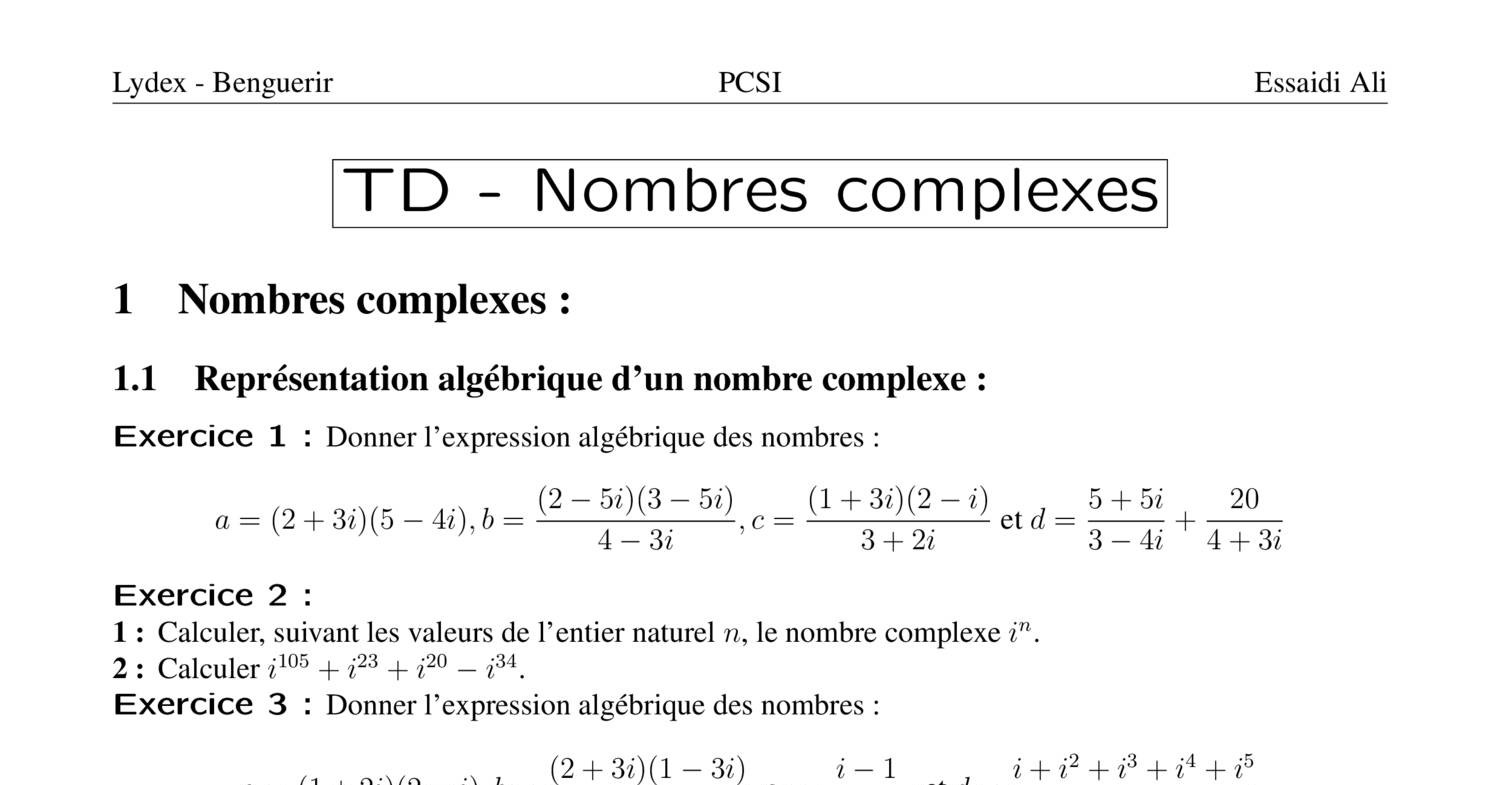 TD - Nombres complexes.pdf | DocDroid