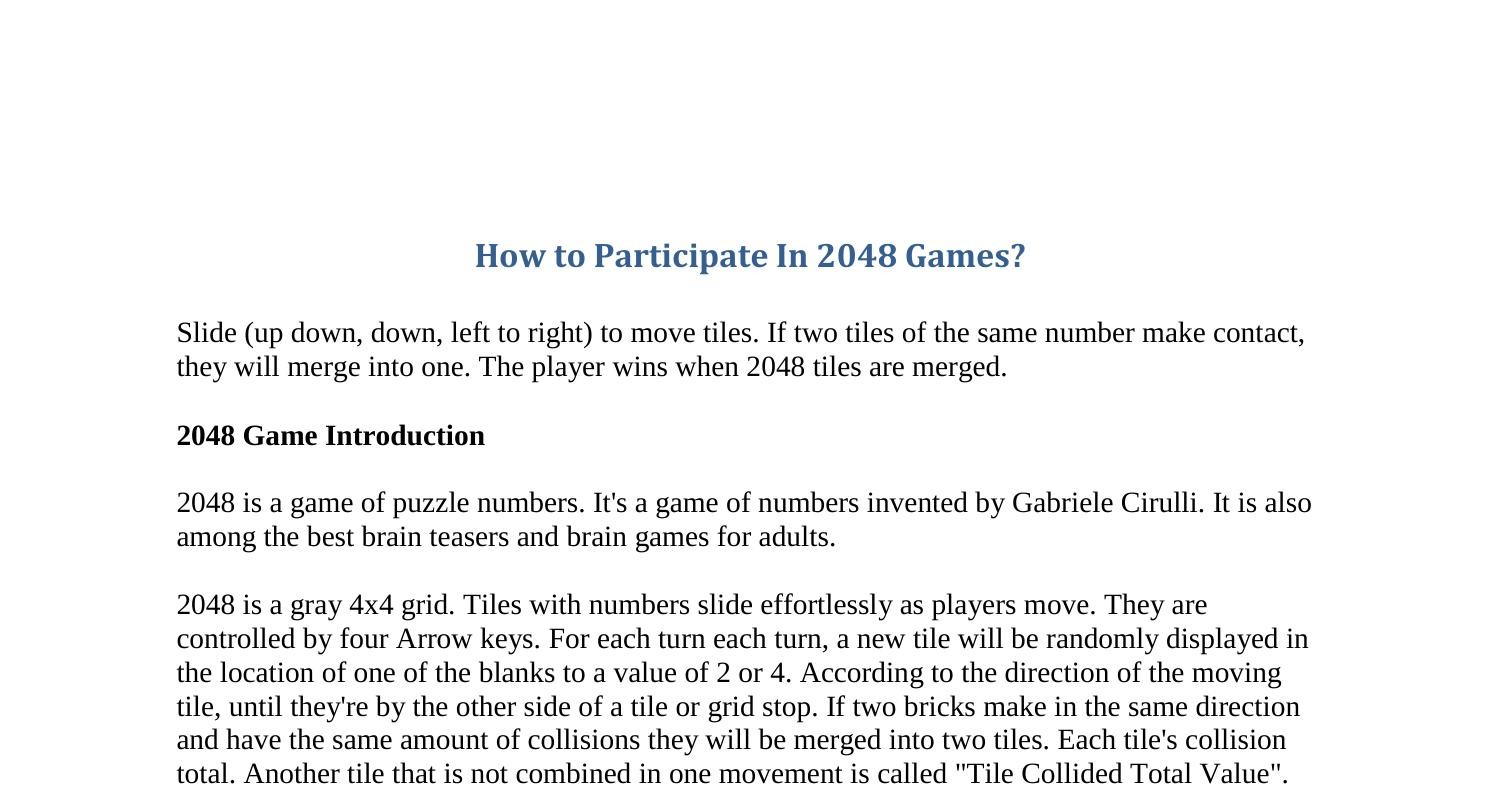 How to Participate In 2048 Games.pdf | DocDroid