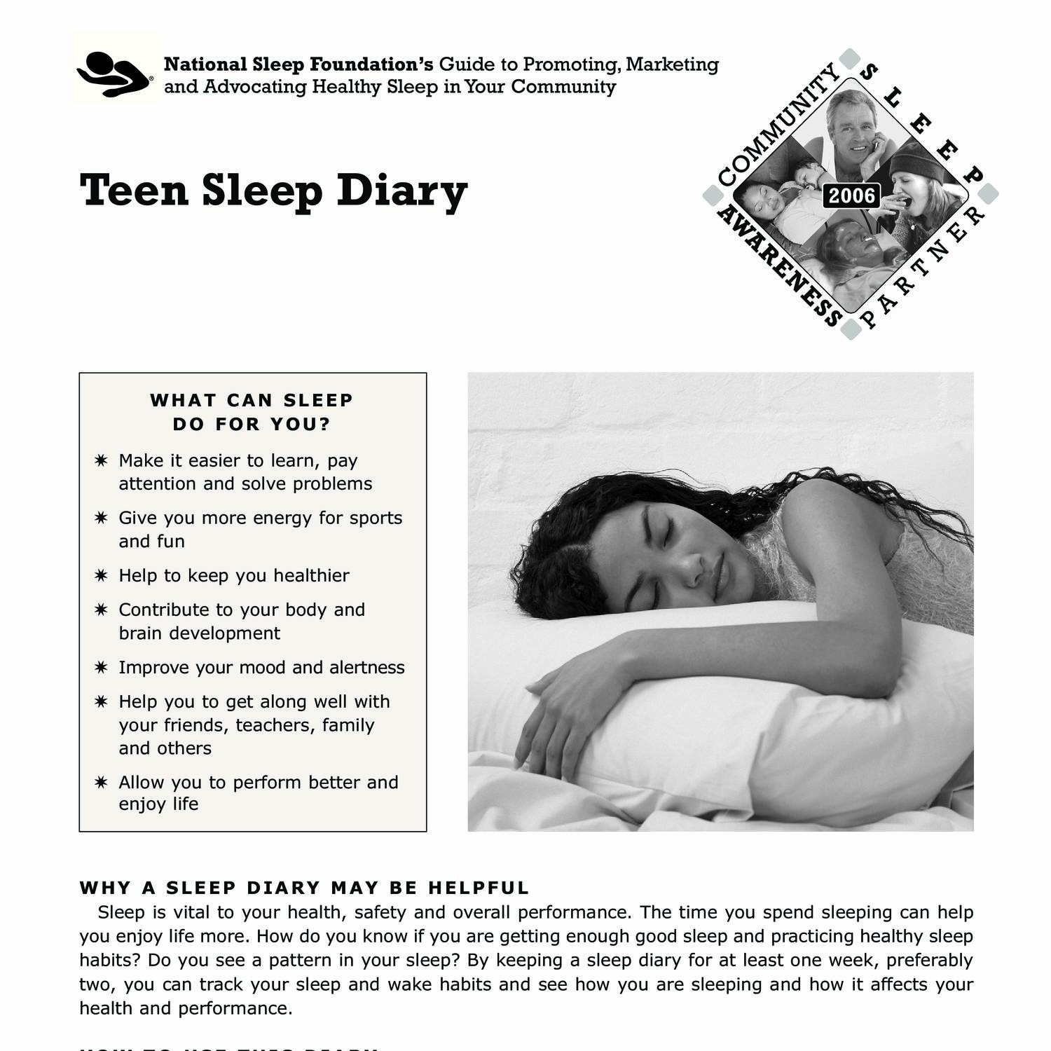 Teen Sleep Diary.pdf | DocDroid