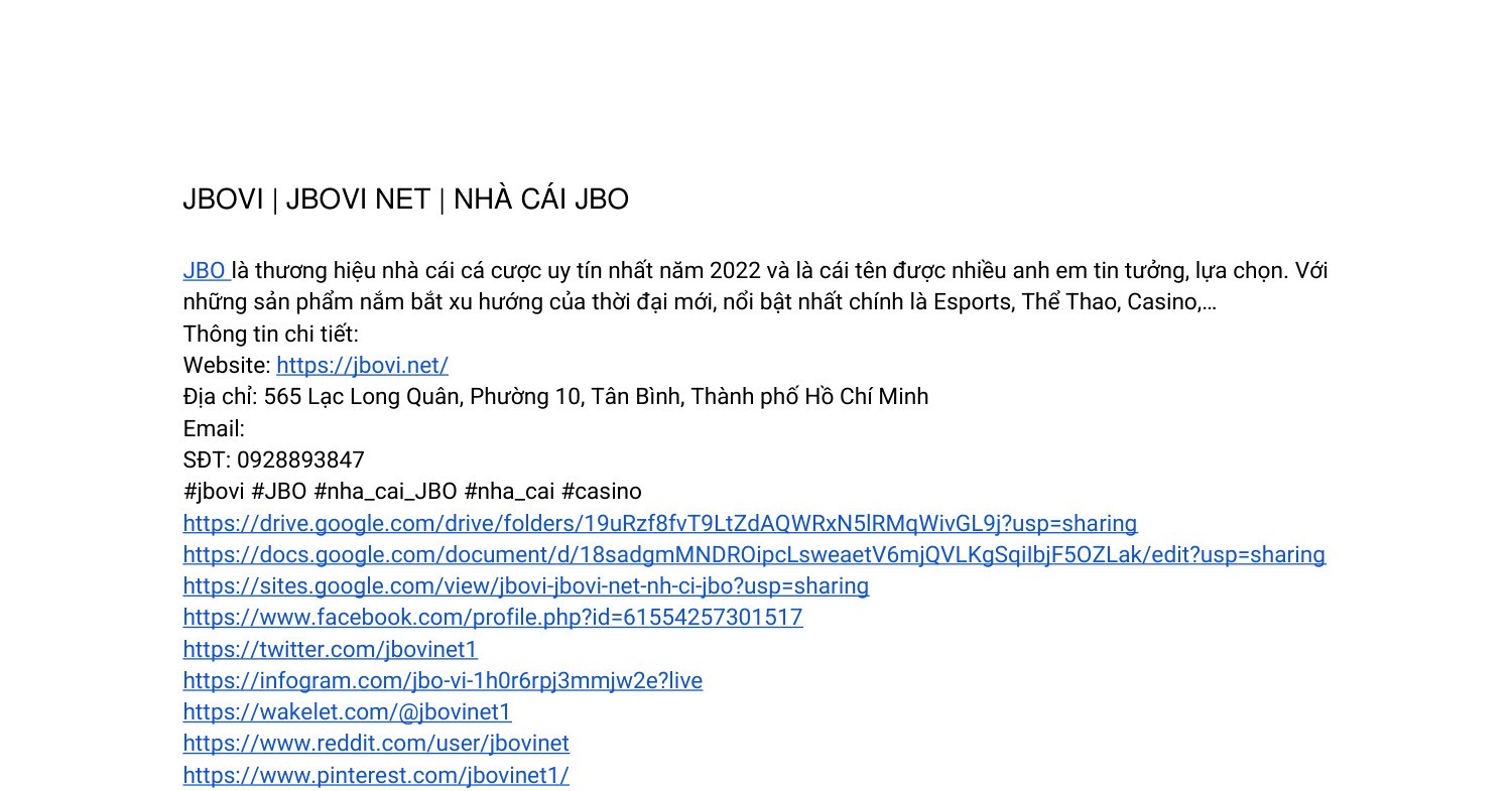 JBOVI _ JBOVI NET _ NHÀ CÁI JBO.docx | DocDroid