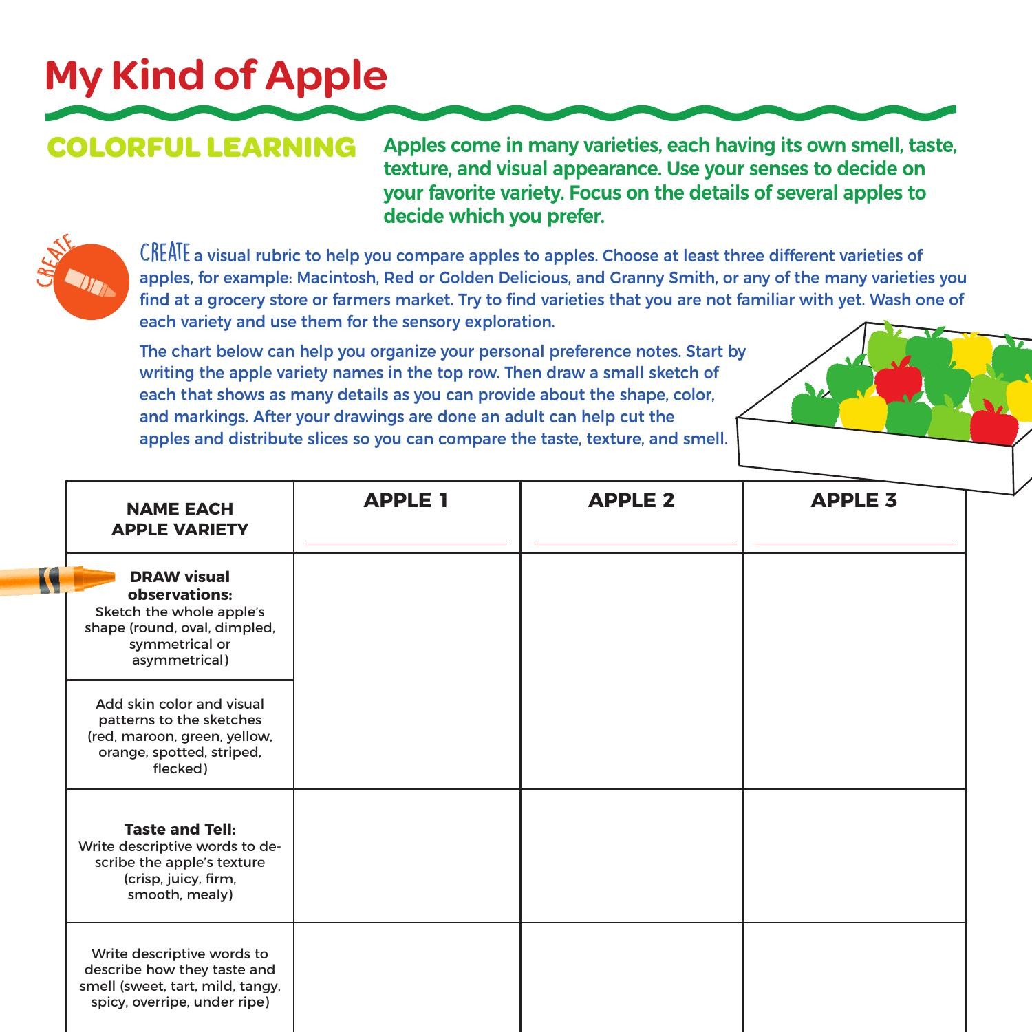 Student Thinking Sheet_Mott's_My Kind of Apple_Crayola Education.pdf ...