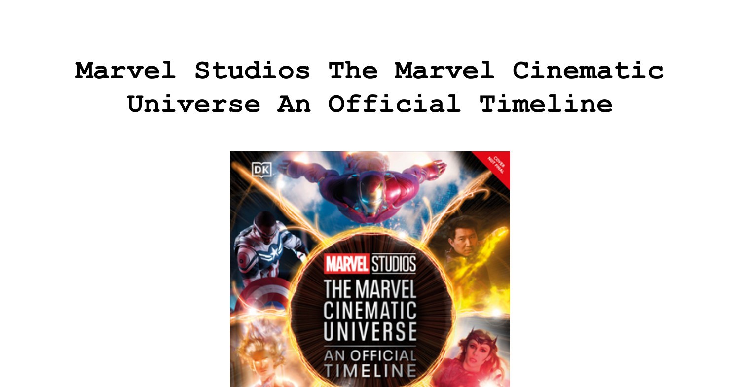 (How To Read) [PDF-EPUB] Marvel Studios The Marvel Cinematic Universe ...