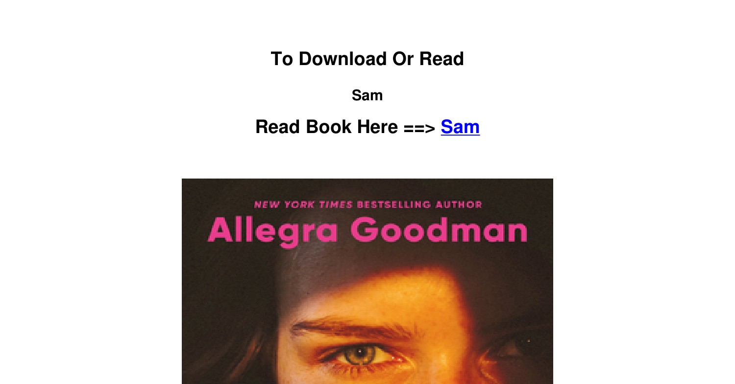 ePub download Sam By Allegra Goodman.pdf | DocDroid