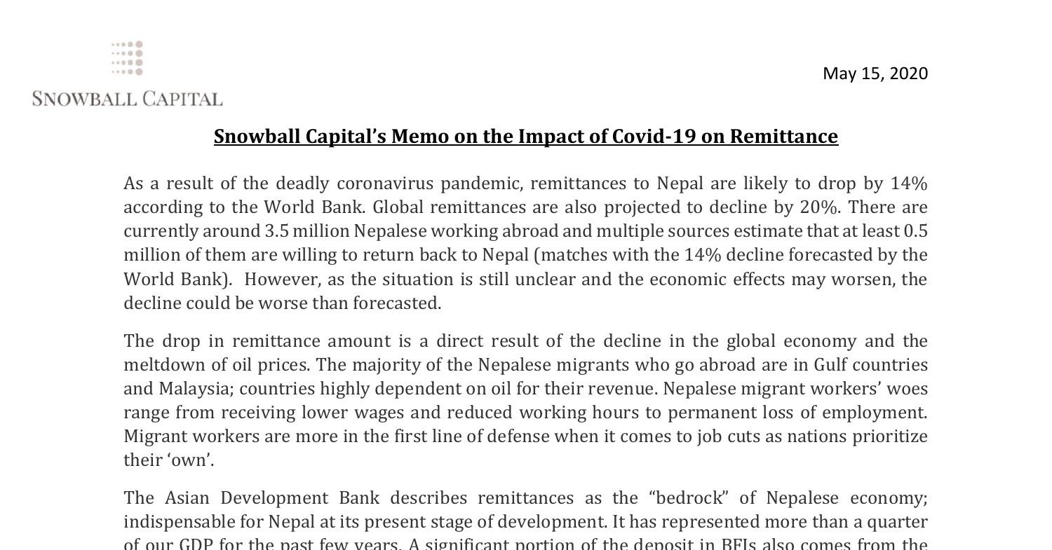 Snowball Remittance Memo_Post_Covid_May_2020.docx.pdf | DocDroid
